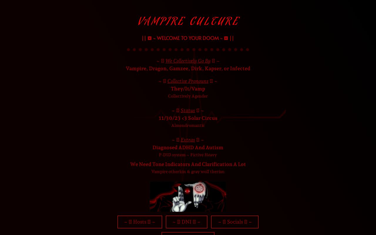 𖤐 ~ Vampire Culture ~ 𖤐